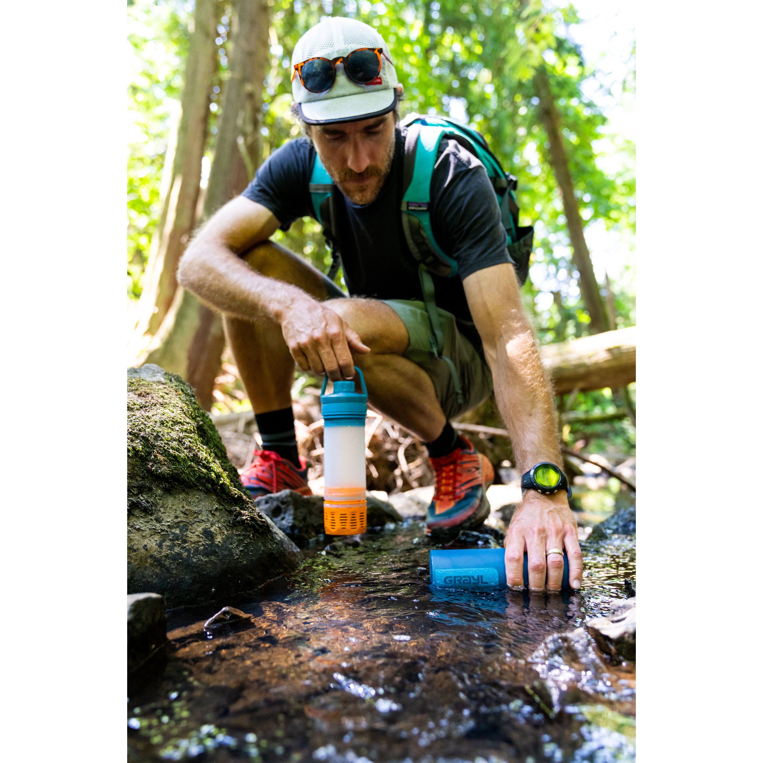 Grayl UltraPress Purifier Forest Blue outdoor water filter, 88,90