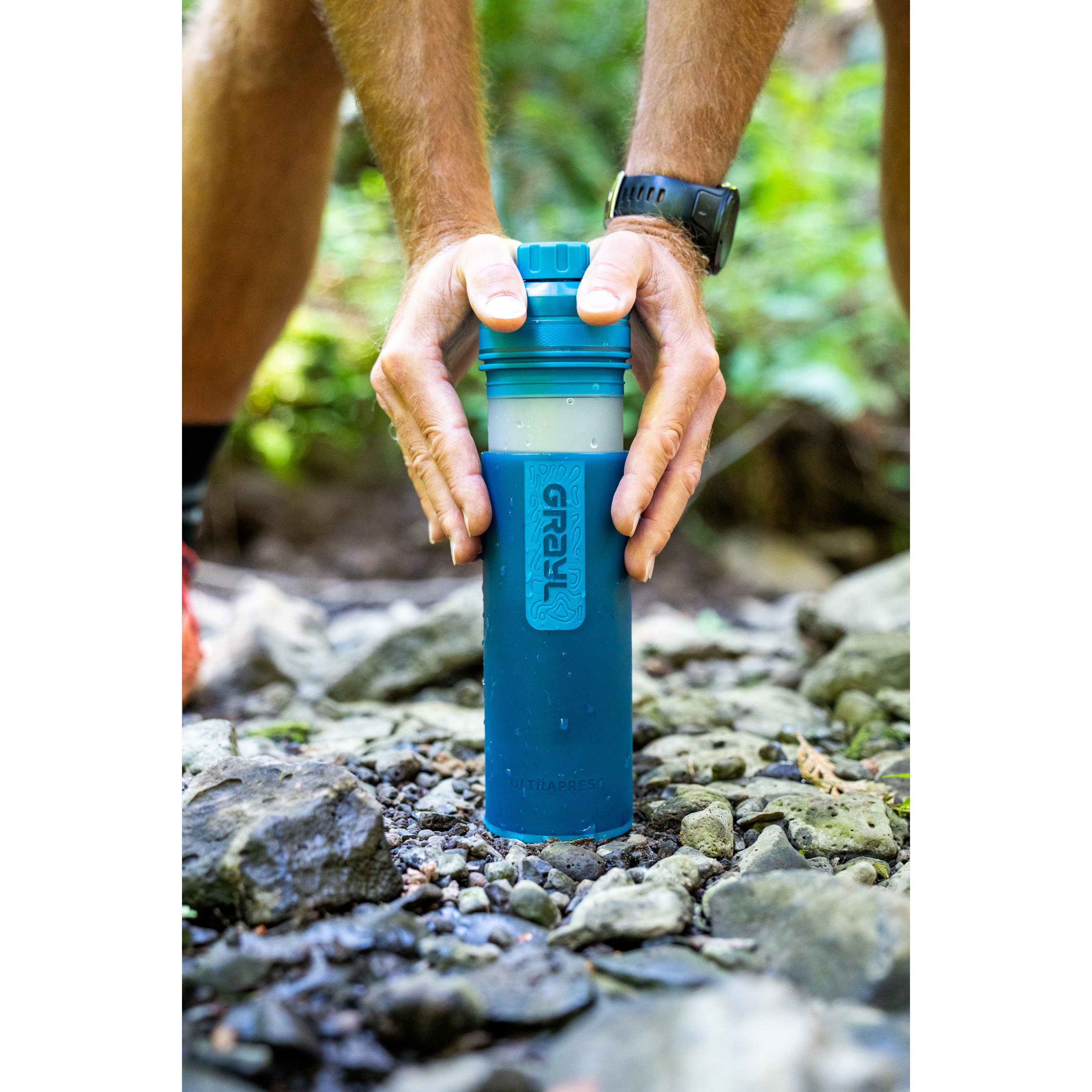 Grayl UltraPress Purifier Forest Blue outdoor water filter, 88,90